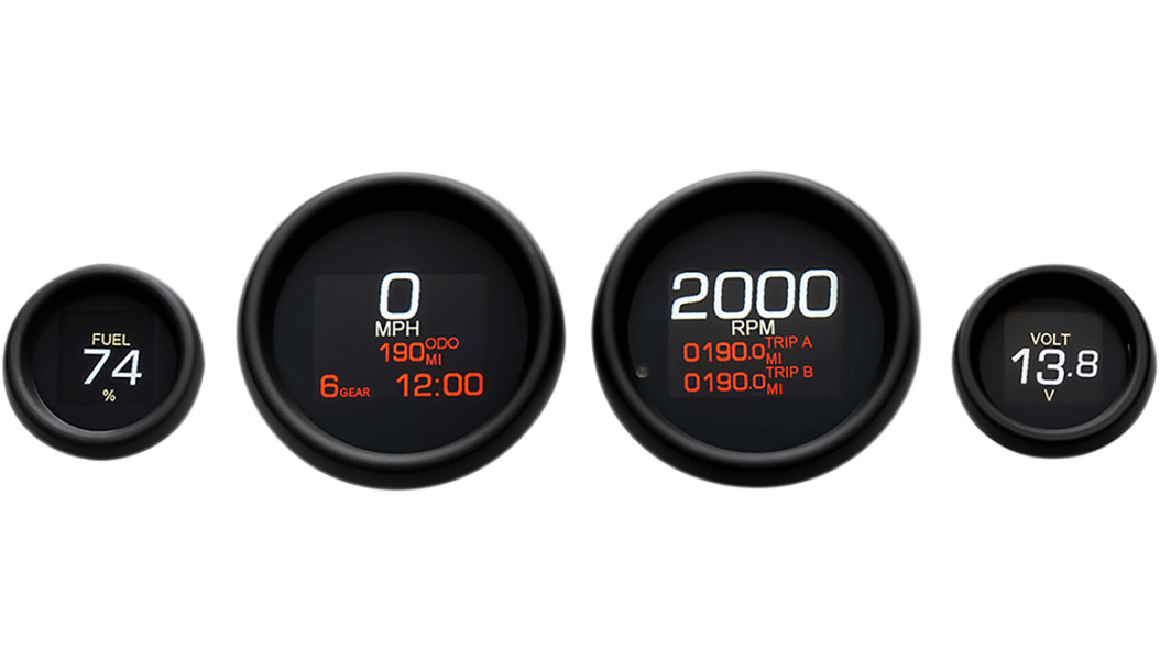 Dakota Digital Four Gauge Instrument Package - MetalCore Harley Supply